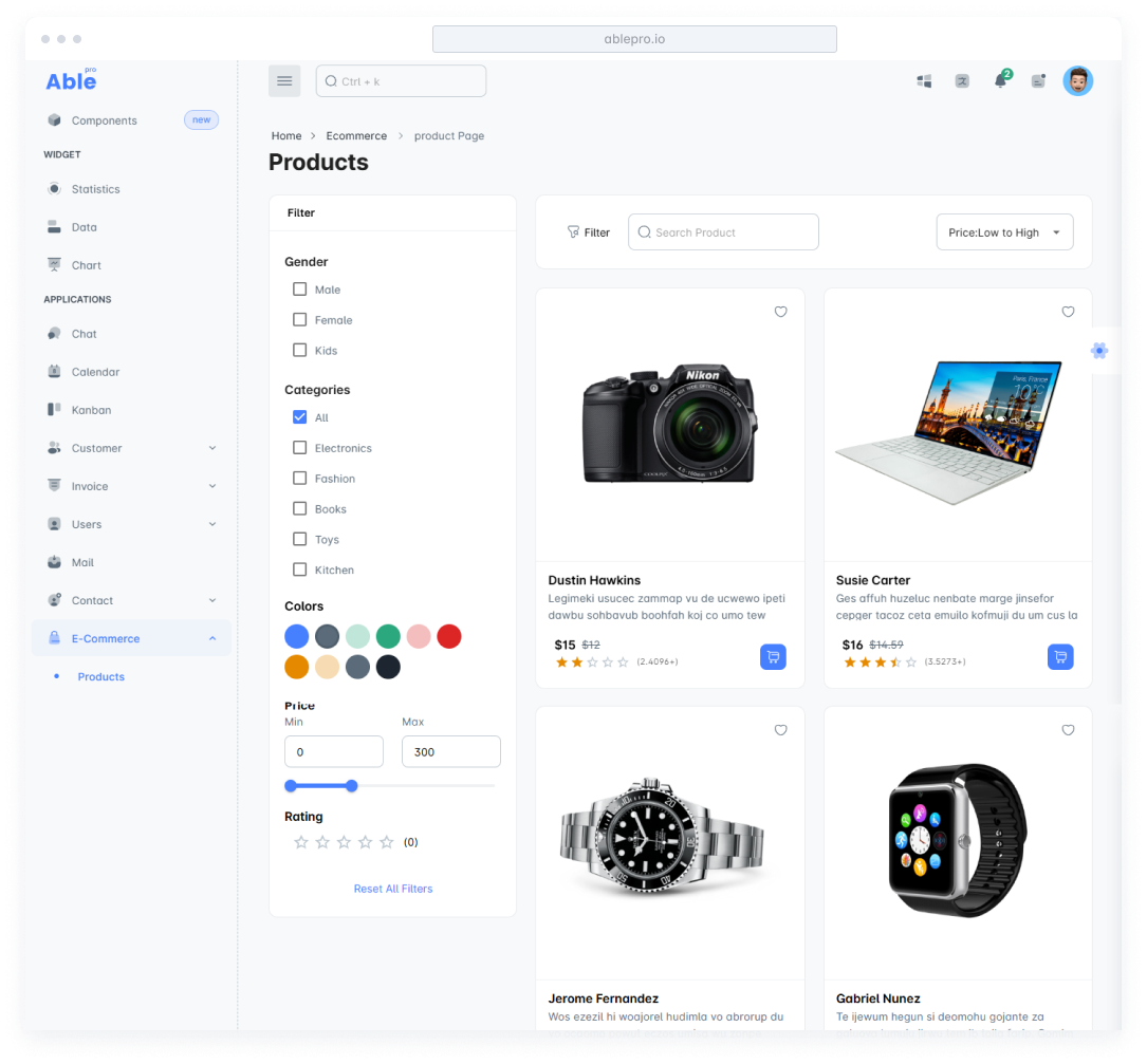 Able Pro Material UI React Dashboard Template